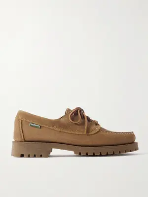 SEBAGO Askook Leather-trimmed Waxed-suede Boat Shoes
