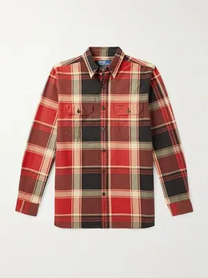 Polo Ralph Lauren Checked Brushed-cotton Oxford Shirt - Red