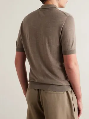 SAMAN AMEL Slim-fit Wool Polo Shirt