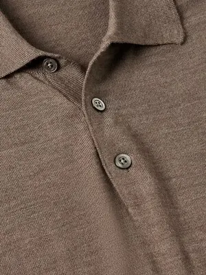 SAMAN AMEL Slim-fit Wool Polo Shirt