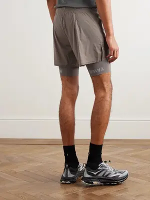 Satisfy 8" Straight-leg Layered Techsilk And Justice™ Coldblack® Shorts - Brown