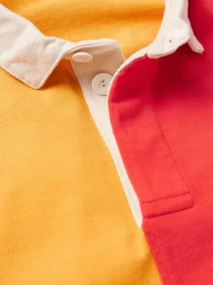 DRAKE'S Colour-blocked Cotton-jersey Polo Shirt - Multi