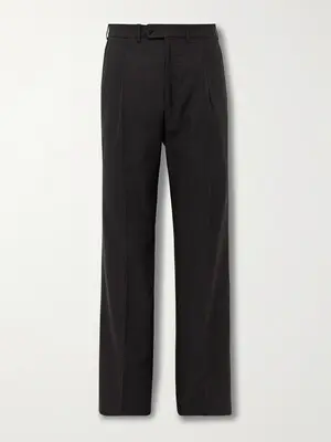 SAMAN AMEL Straight-leg Pleated Wool-blend Suit Trousers