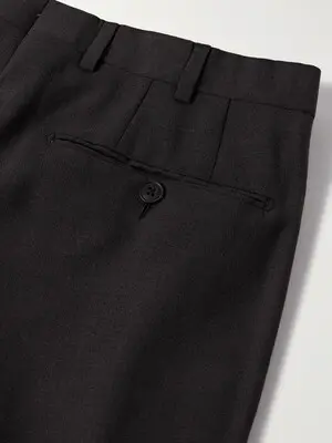 SAMAN AMEL Straight-leg Pleated Wool-blend Suit Trousers
