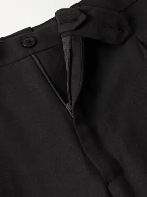 SAMAN AMEL Straight-leg Pleated Wool-blend Suit Trousers