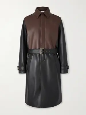 Loewe Belted Panelled Leather Coat