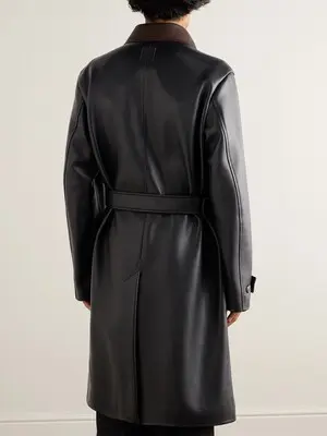 Loewe Belted Panelled Leather Coat