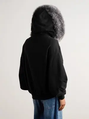 Dolce & Gabbana Shearling-trimmed Cotton-jersey Hooded Jacket
