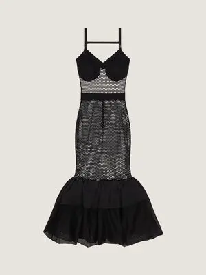 Givenchy Open Back Ruffled Mesh Dress
