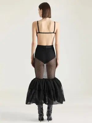 Givenchy Open Back Ruffled Mesh Dress