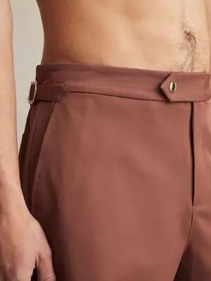 REISS Side-adjuster Swim Shorts - Terracotta Brown