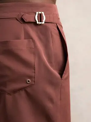 REISS Side-adjuster Swim Shorts - Terracotta Brown