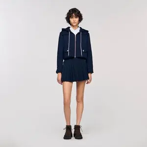 Sandro Technical Hooded Jacket - Navy Blue