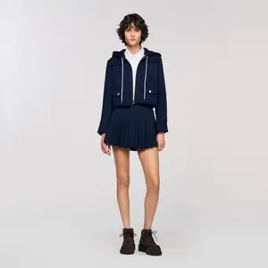 Sandro Technical Hooded Jacket - Navy Blue