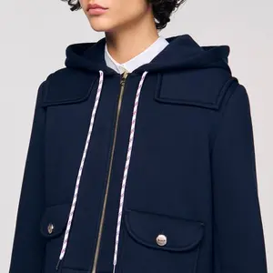Sandro Technical Hooded Jacket - Navy Blue