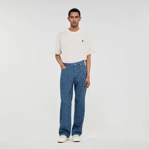Sandro Rope Pattern Baggy Jeans