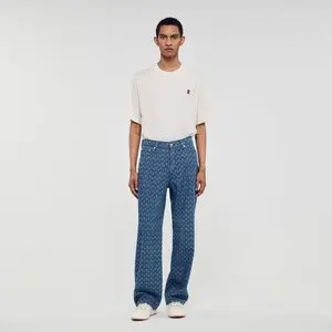 Sandro Rope Pattern Baggy Jeans