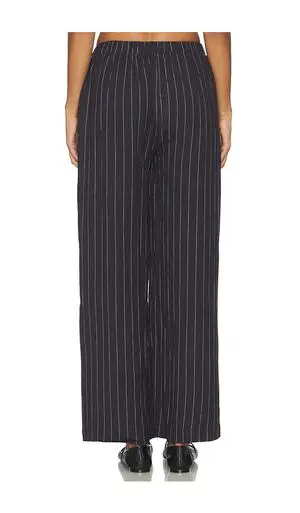 BOBI Wide Leg Pants With Pin Stripes