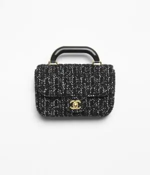 Chanel Mini Flap Bag With Top Handle - Black & White