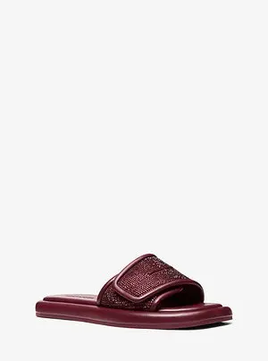 Michael Kors Suki Embellished Slide Sandal - Red