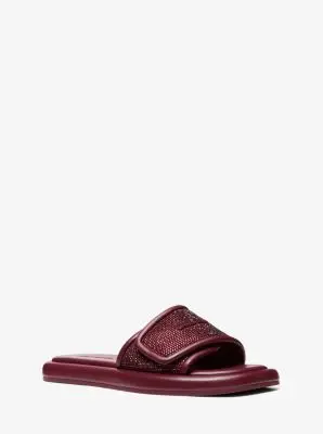 Michael Kors Suki Embellished Slide Sandal - Red
