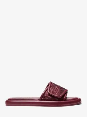 Michael Kors Suki Embellished Slide Sandal - Red