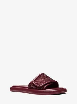 Michael Kors Suki Embellished Slide Sandal - Red