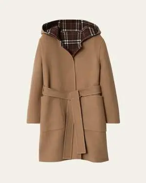 Burberry Hampshire Reversible Hooded Wrap Coat