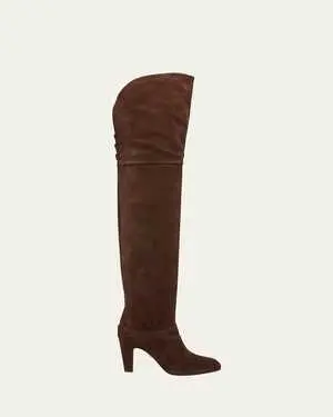 Chloé Eve Suede Over-the-knee Boots - Chocolate
