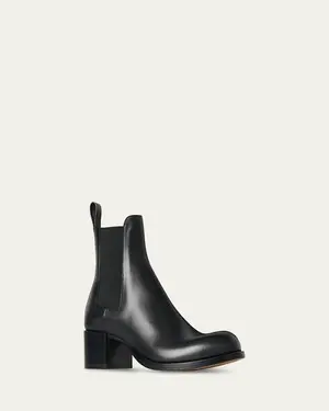 THE ROW Nobilis Leather Chelsea Boots - Black