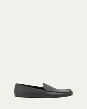 THE ROW Leo Grained Leather Slippers