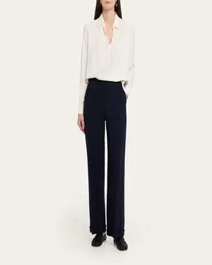 THE ROW Leo Grained Leather Slippers