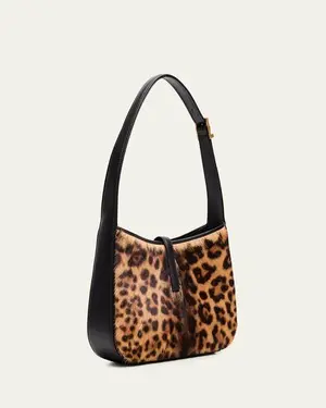 Saint Laurent Le 5 A 7 Shoulder Bag In Leopard-print Calf Hair
