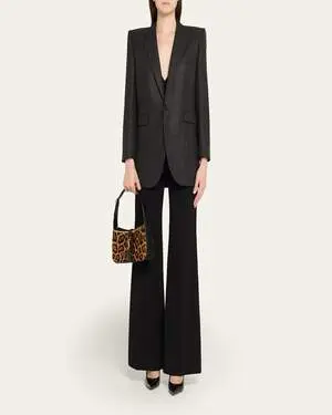 Saint Laurent Le 5 A 7 Shoulder Bag In Leopard-print Calf Hair
