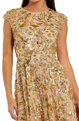 Mac Duggal Sequin Gown - Gold Multi