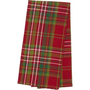 C&F HOME 27' X 18" Jonah Plaid Woven Cotton Kitchen Dish Towel White And Green Plaid - Red