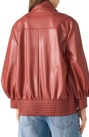 Steve Madden Vee Faux Leather Jacket - Dusty Brick