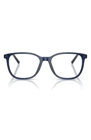 Dolce & Gabbana 53mm Pillow Optical Eyeglasses Transparent Blue /demo Lens