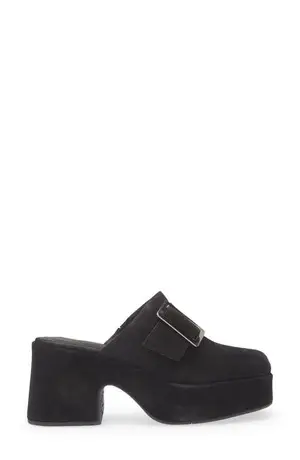 CHOCOLAT BLU Haze Platform Mule - Black Suede