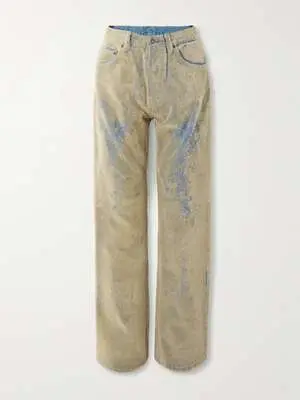 Acne Studios Flocked Straight-leg Jeans - Beige