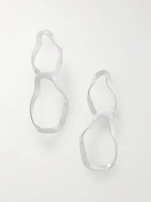 Agmes Viviane Small Recycled Sterling Hoop Earrings - Silver