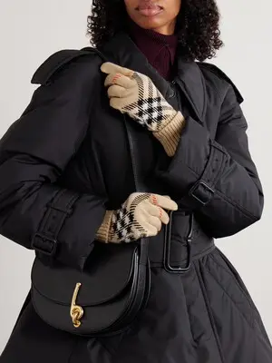 Burberry Checked Cashmere-blend Gloves - Neutrals