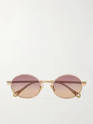 Chloé Oval-frame Sunglasses - Gold