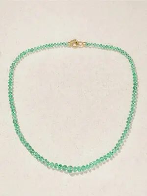 Irene Neuwirth 18-karat Gold Emerald Beaded Necklace - Green