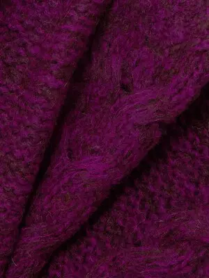 BODE Cable-knit Alpaca, Mohair And Silk-blend Sweater - Purple