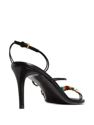 Khaite Loop Beaded Sandals - Black