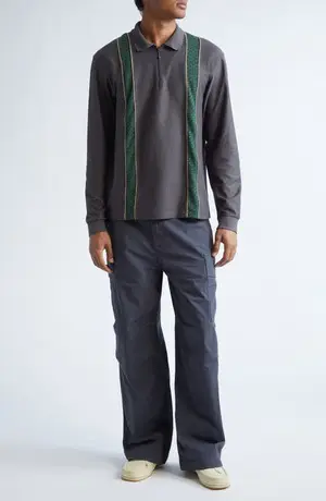 PALMES Cotton Ripstop Cargo Trousers - Charcoal