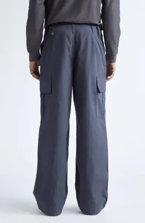 PALMES Cotton Ripstop Cargo Trousers - Charcoal
