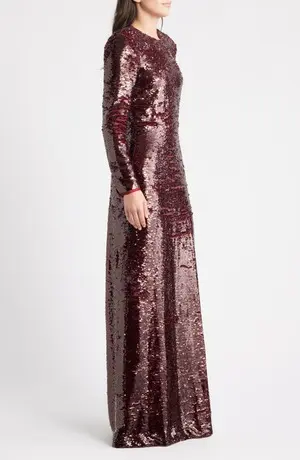 Likely Sequin Long-sleeve Gown