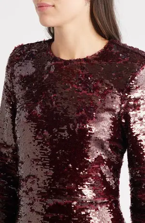 Likely Sequin Long-sleeve Gown